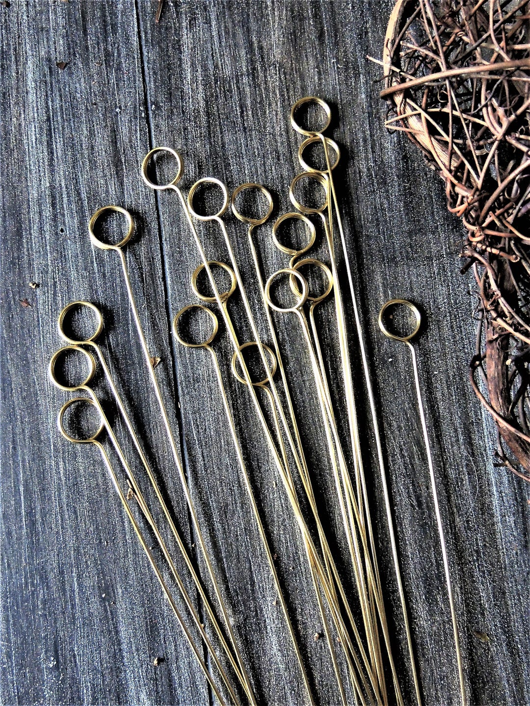 Tall WIRE CARD HOLDERS Table Number Holder Swirl Stems Picks Floral ...