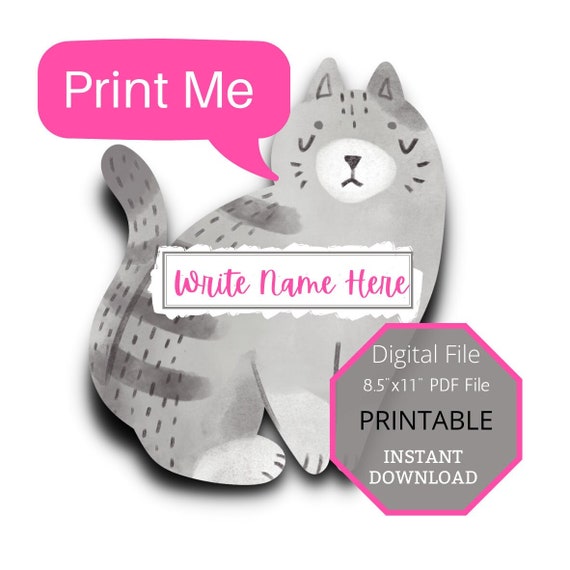 Cute Animal PRINTABLE PDF Student Desk Name Plate RA Door Decs | Etsy