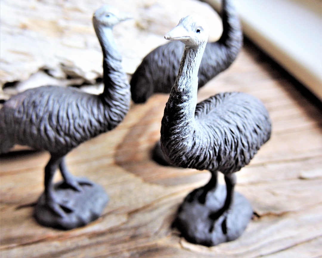 EMU Ostrich MINIATURE Animals Figurine Figures Bird Fairy Garden ...