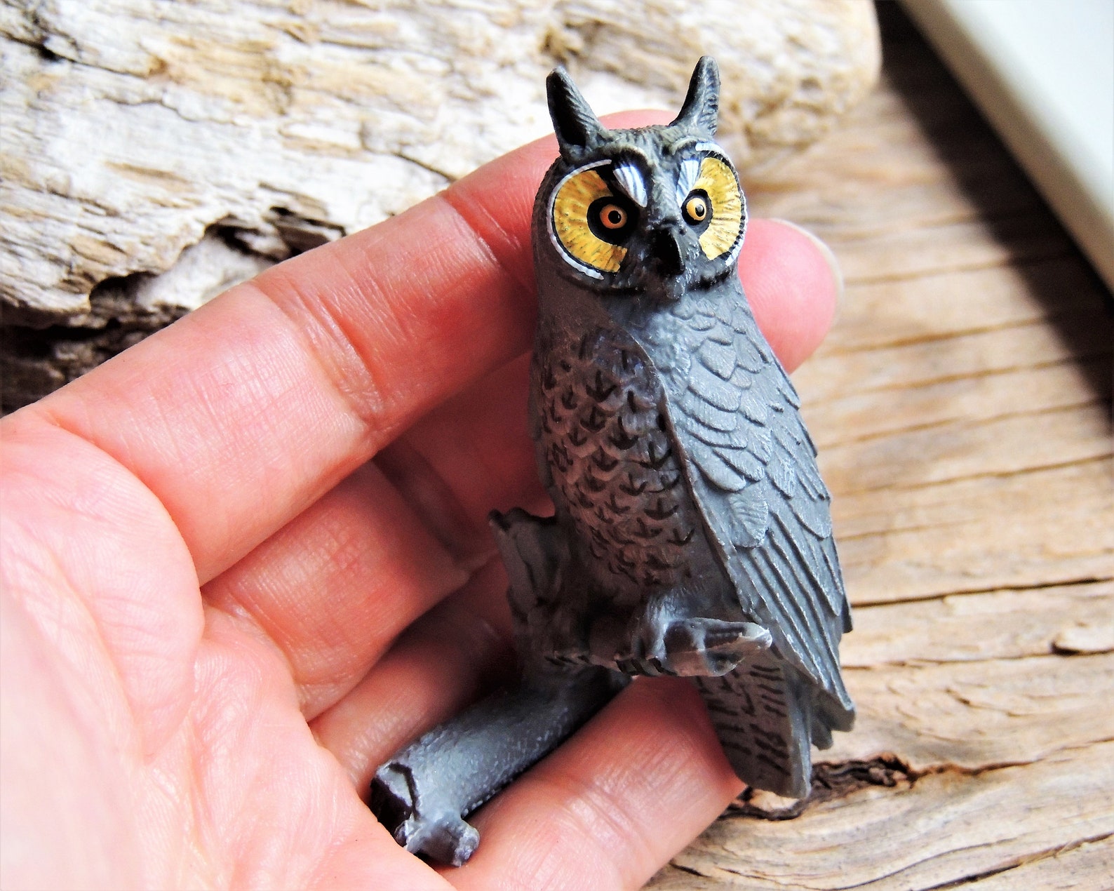 Large MINIATURE Long Eared Owl Bird Animals Figure Figurine | Etsy