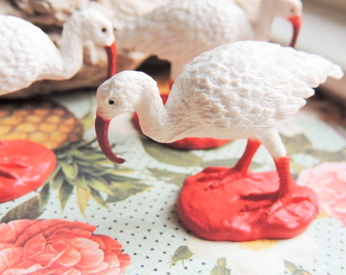 MINIATURE American WHITE IBIS Bird Plastic Animals Figures Figurines ...