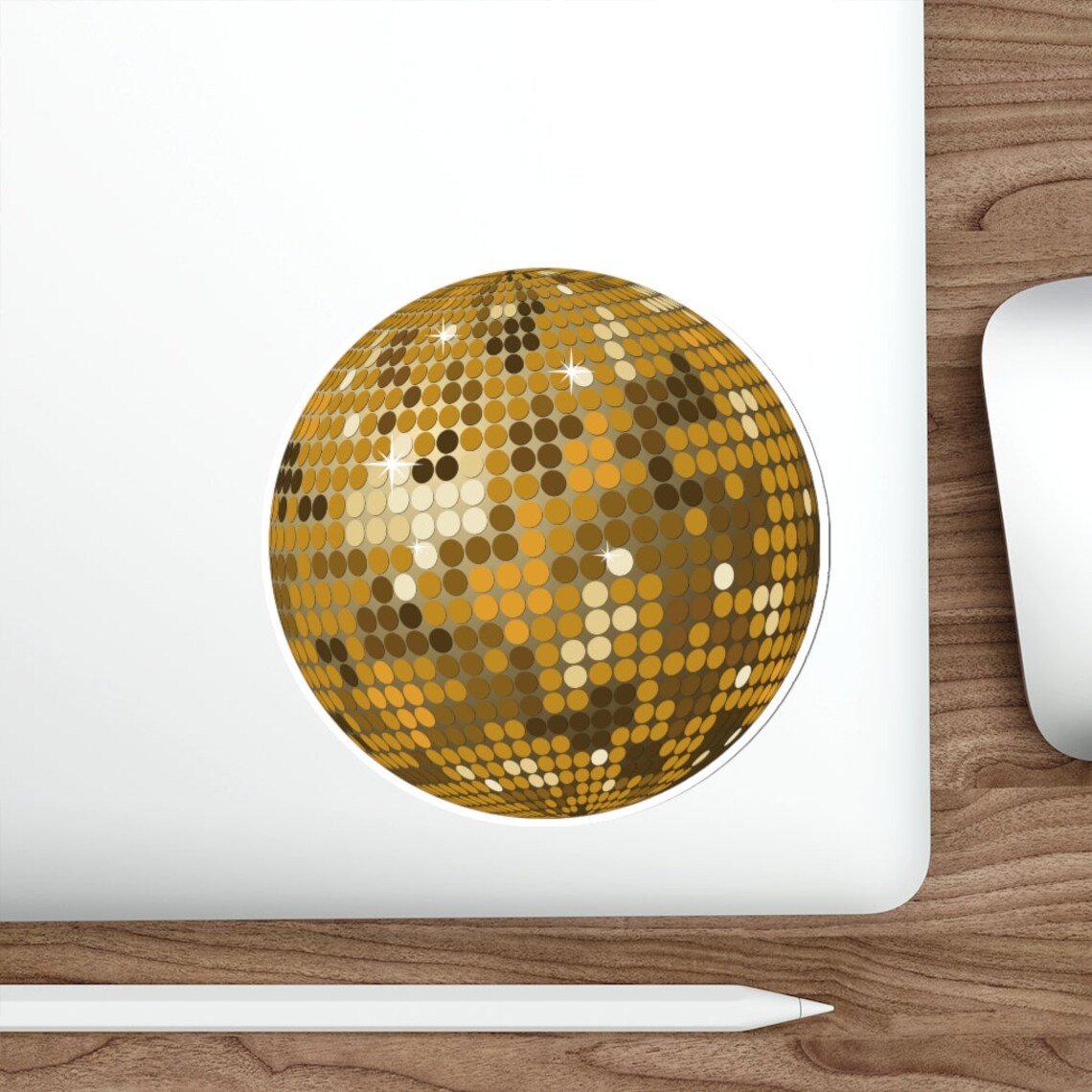 STICKER: Disco Ball Die-cut Sticker Groovy Gold Disco Ball - Etsy