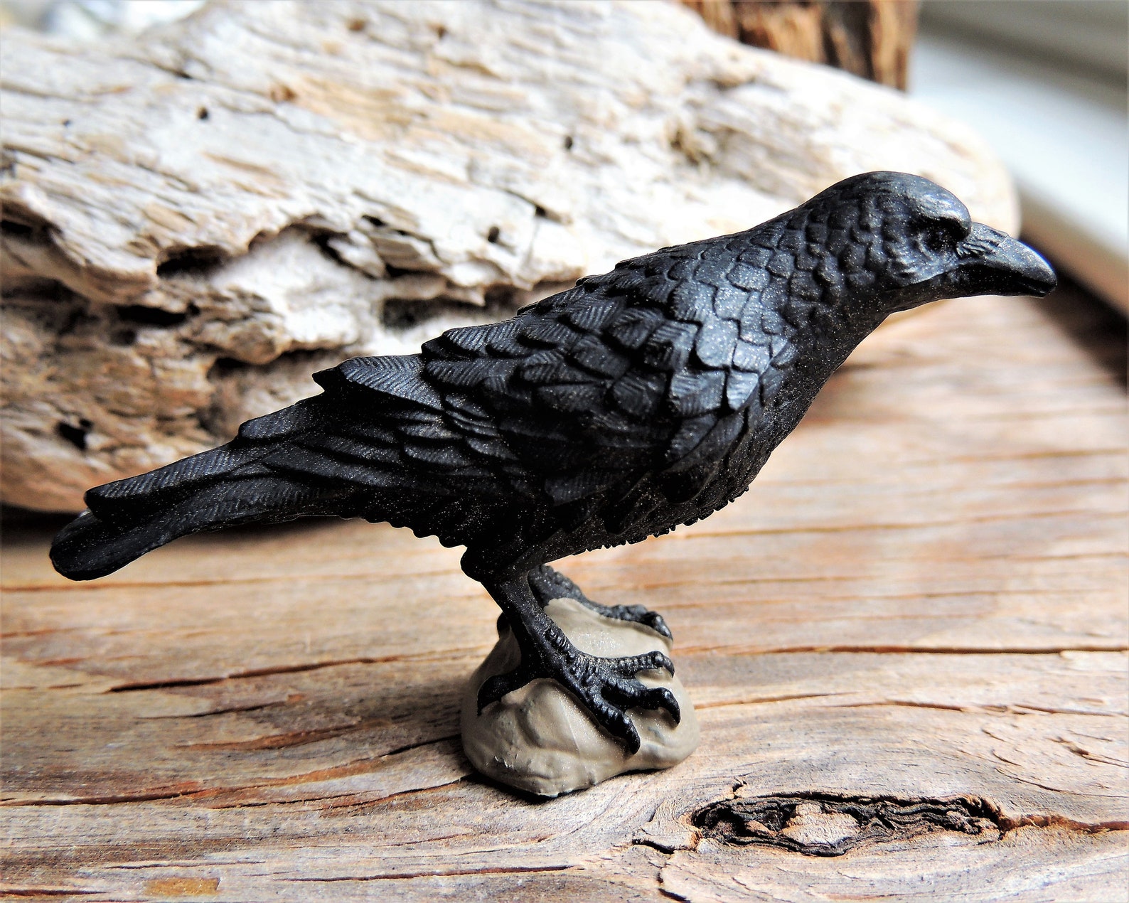 Large MINIATURE RAVEN Bird Crow Animals Figure Figurine - Etsy