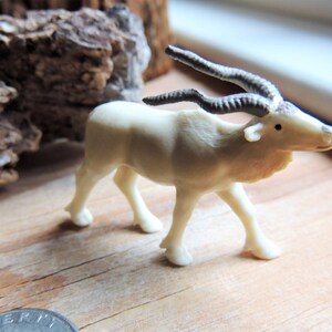 MINIATURE WHITE ANTELOPE Addax Animal Figurines Figures Fairy Garden ...