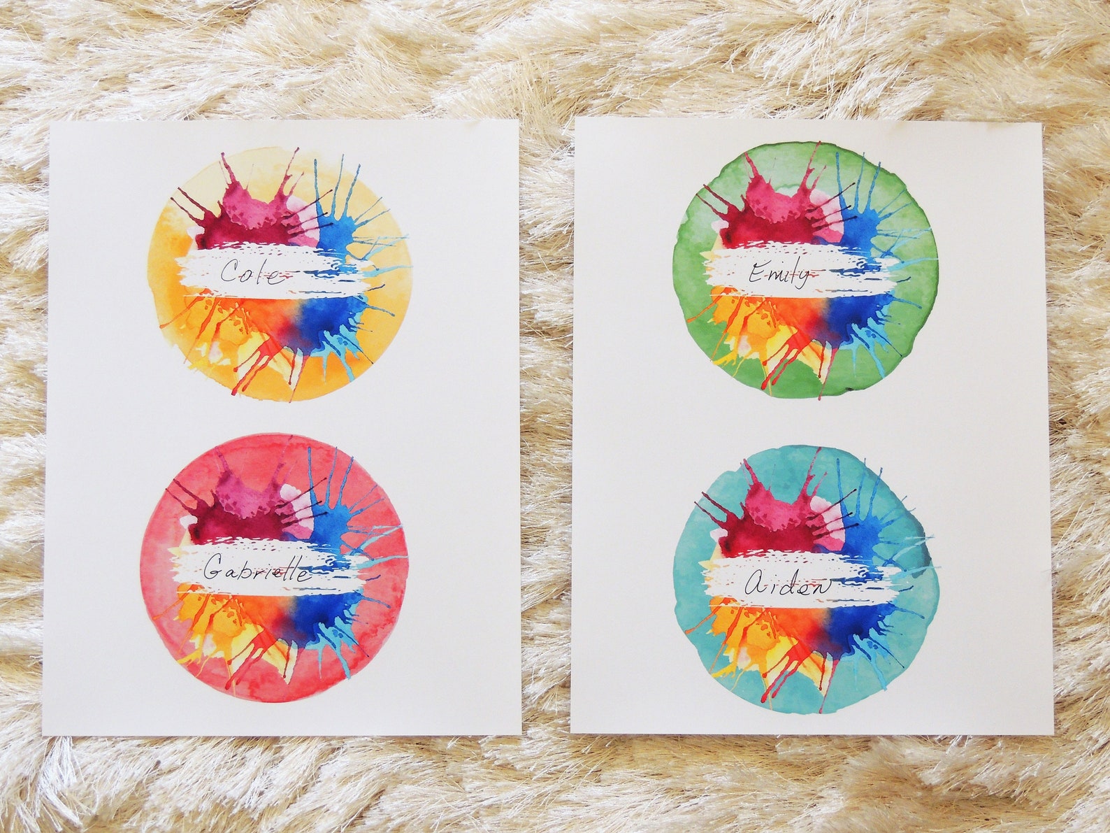 Watercolor Paint Splatter PRINTABLE PDF RA Door Decs Student Desk Name ...
