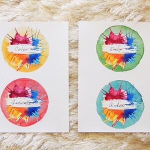 Watercolor Paint Splatter PRINTABLE PDF RA Door Decs Student Desk Name ...