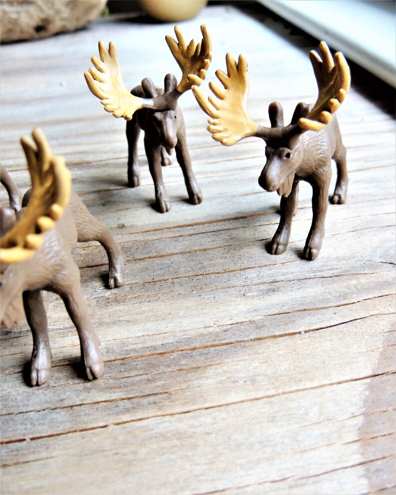MINIATURES MOOSE Animal Figures Figurines Dollhouse Fairy | Etsy