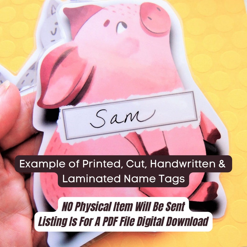 Cute Animal PRINTABLE PDF Student Desk Name Plate RA Door Decs - Etsy