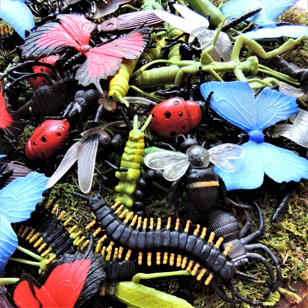 MINIATURE INSECTS Set of 48 Animals Figurines Figure Dollhouse Fairy ...