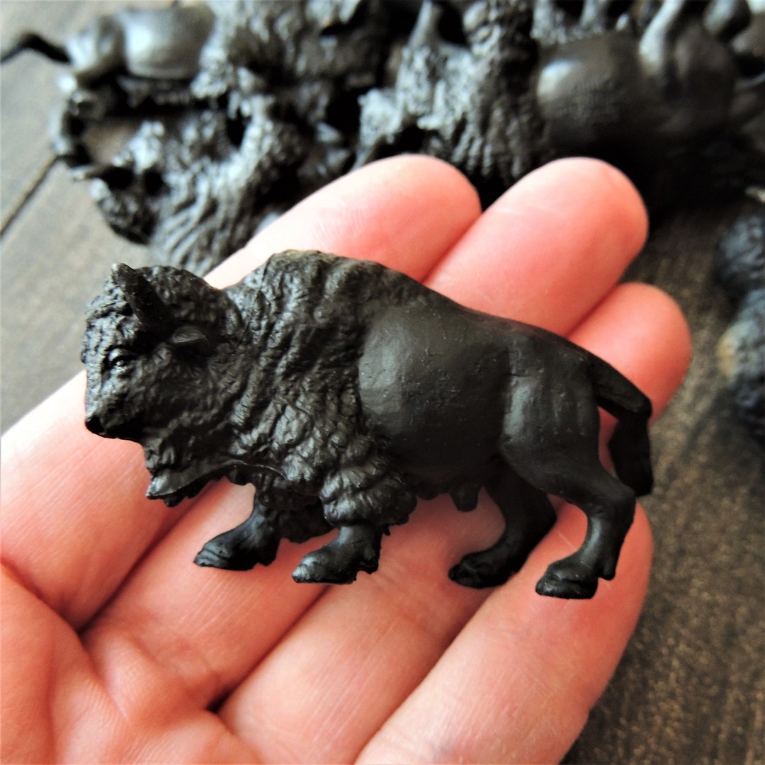 MINIATURES BISON Animal Figures Figurines Dollhouse Fairy Garden ...
