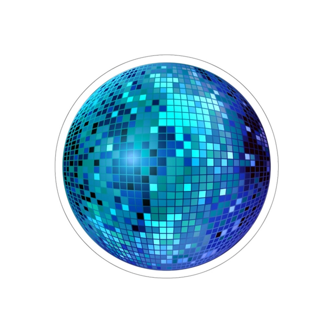STICKER: Disco Ball, Die-cut Sticker, Groovy Turquoise Disco Ball ...