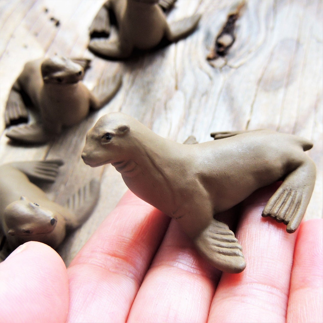 MINIATURE SEA LION Seal Animal Figures Figurines Mini Diorama Terrarium ...