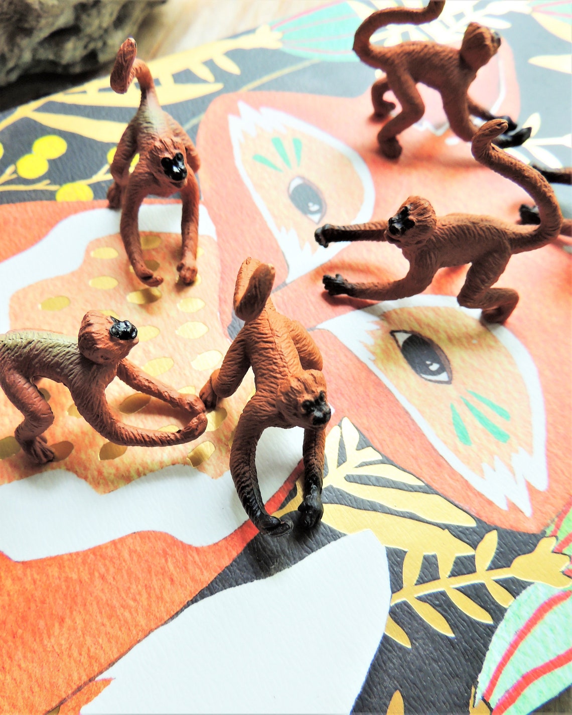 MINIATURE ANIMALS Spider Monkey Plastic Animal Figure Figurines ...