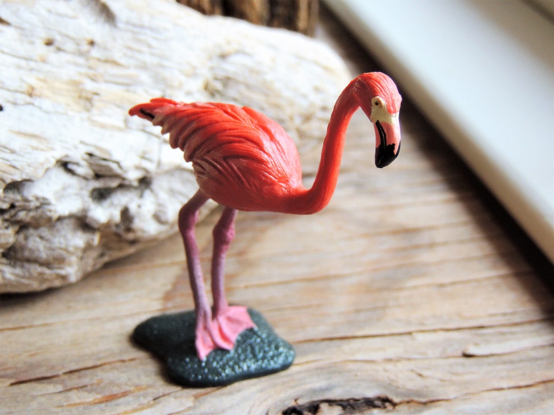 Large MINIATURE FLAMINGO Bird Animals Figure Figurine Fairy Garden ...