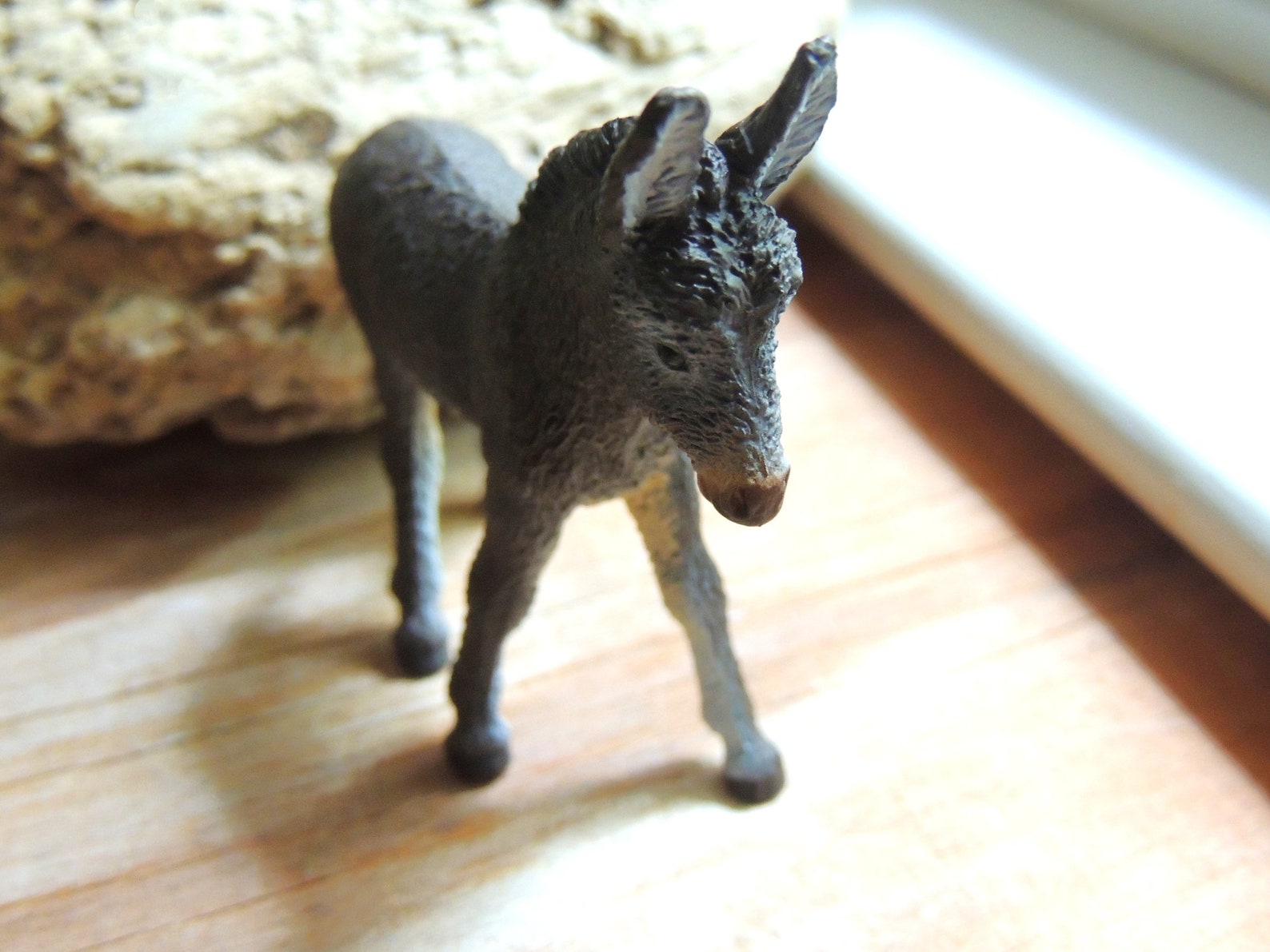 Large MINIATURE DONKEY FOAL Farm Animals Figure Figurine Fairy Garden ...