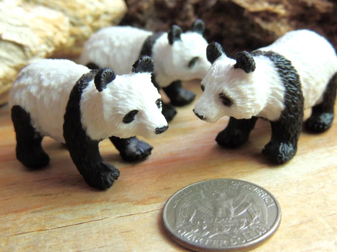 MINIATURE PANDA CUB Baby Animal Figures Figurine Fairy Garden Dollhouse ...
