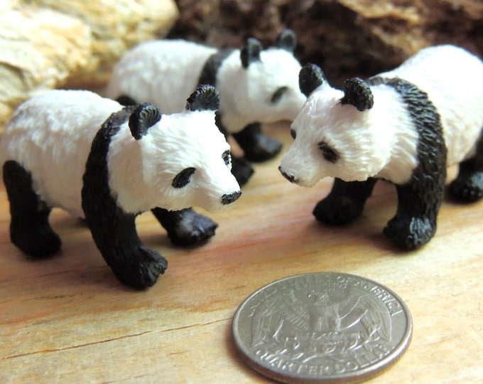 MINIATURE PANDA CUB Baby Animal Figures Figurine Fairy Garden Dollhouse ...