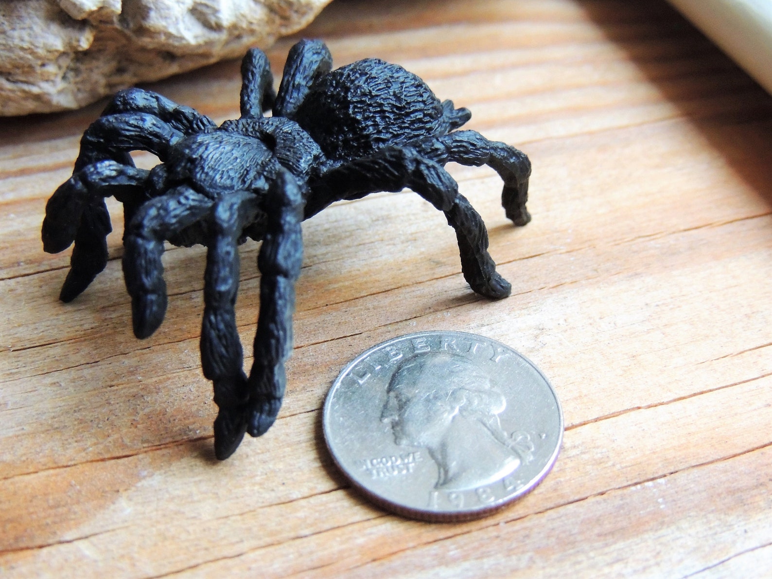 MINIATURE TARANTULA SPIDER Animal Figurine Dollhouse Terrarium Diorama ...