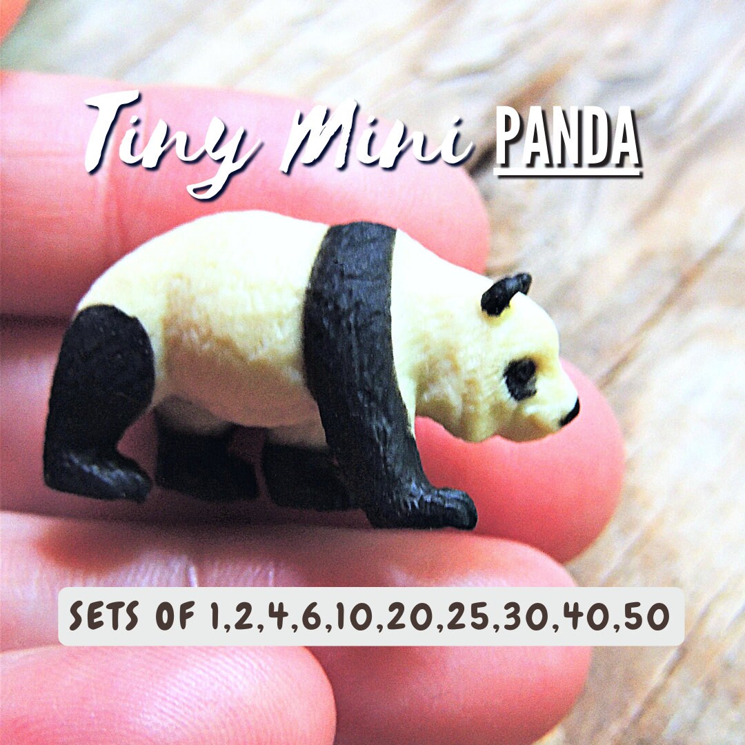 MINIATURE PANDA Bear Animal Mini Figurines Figure Dollhouse Diorama ...