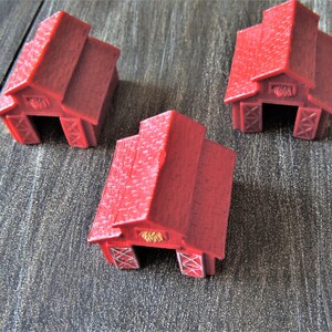 MINIATURE RED BARN House Figure Figurines Dollhouse Fairy Garden ...