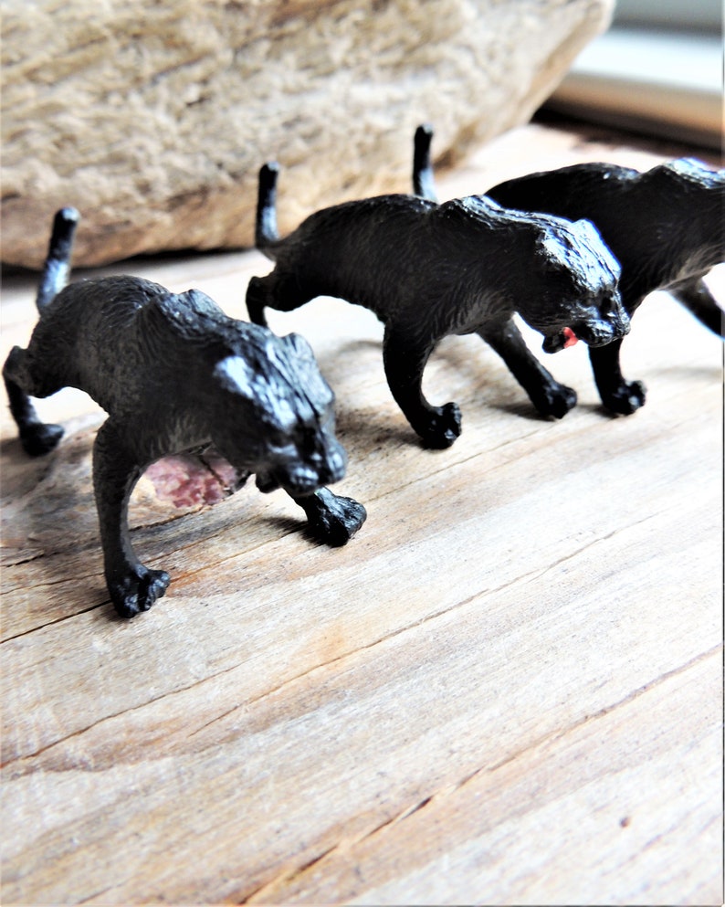 MINIATURE BLACK PANTHER Plastic Animal Figures Figurines for | Etsy