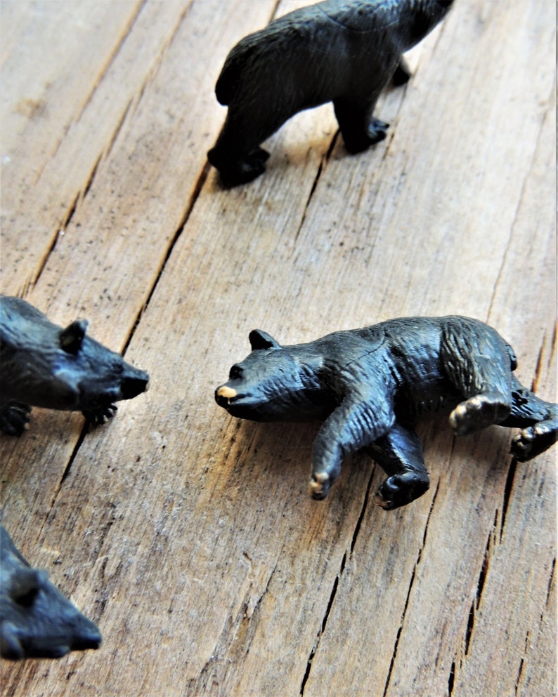 MINIATURE BLACK BEAR Animals Figure Figurine Fairy Garden Terrarium ...