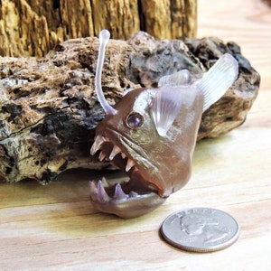 MINIATURE ANGLERFISH Deep Sea Fish Plastic Figure Figurine Dollhouse ...