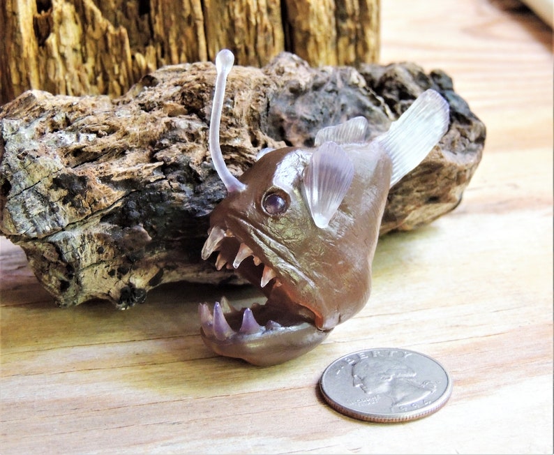 MINIATURE ANGLERFISH Deep Sea Fish Plastic Figure Figurine - Etsy