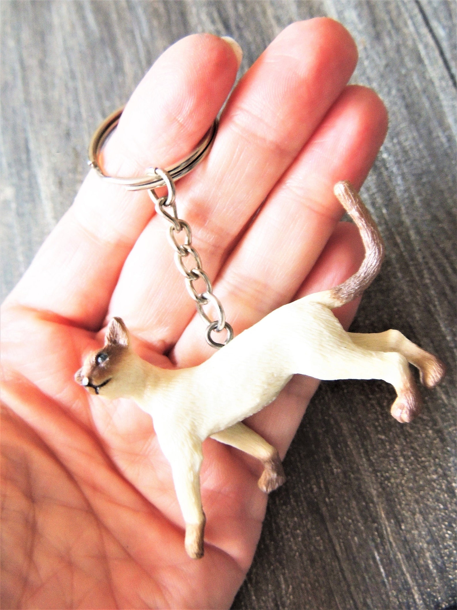 CAT KEYCHAIN Key Chain SIAMESE Cat Key Ring Key Fob Animal | Etsy