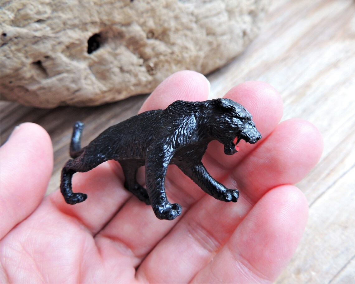 MINIATURE BLACK PANTHER Plastic Animal Figures Figurines for | Etsy