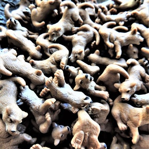 MINIATURE Wolf Pup Wolves Animal Mini Figures Figurines Dollhouse ...