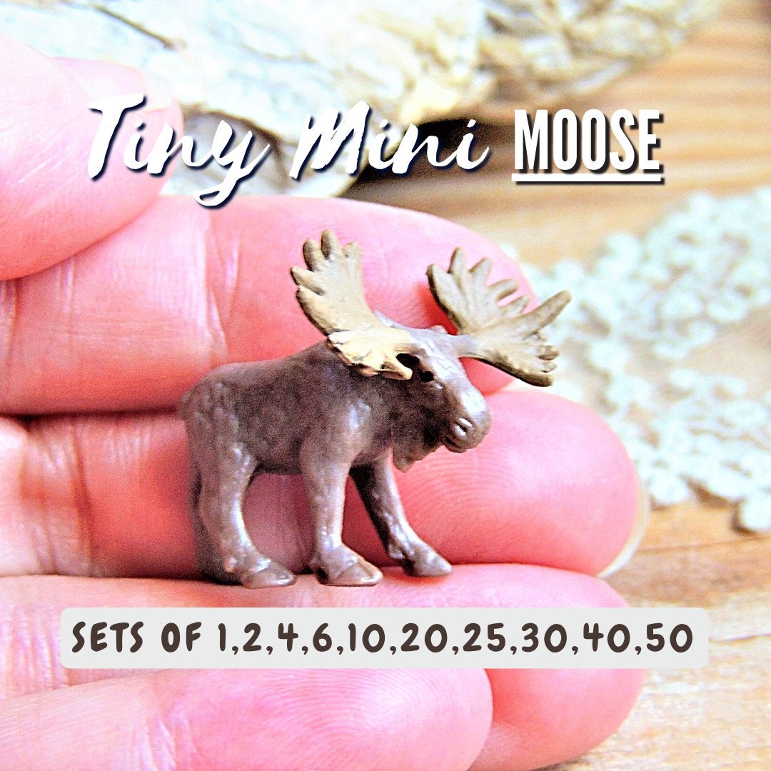 MOOSE MINIATURE Nature Animals Dollhouse Fairy Garden Diorama Terrarium ...
