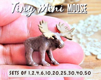 MINIATURES MOOSE Animal Figures Figurines Dollhouse Fairy Garden Diorama Terrarium Plastic ...
