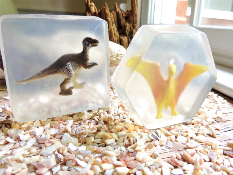 DINOSAUR SOAP BARS for Kids Soap With Toy Inside Embeds Glycerin Soap ...