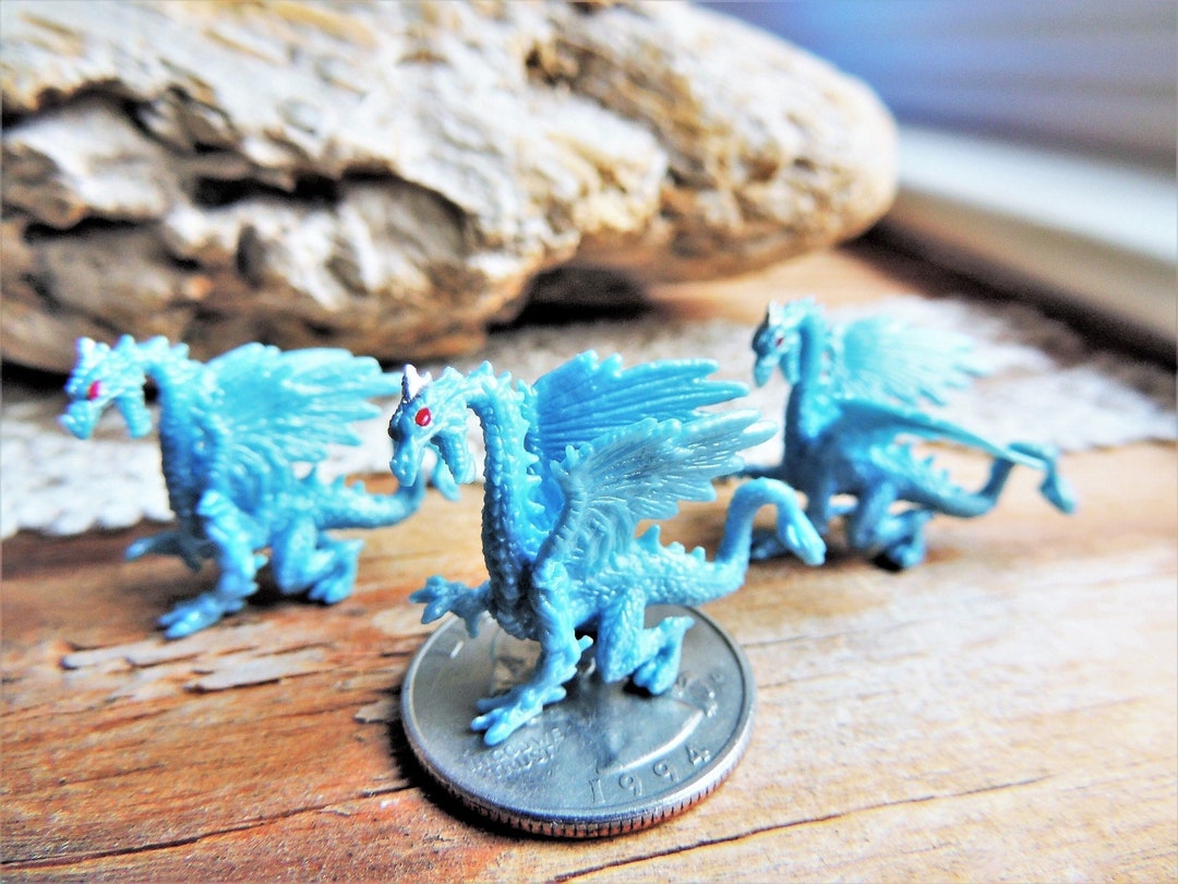 Tiny Blue Dragon MINIATURES Figures Figurines Dollhouse Diorama ...