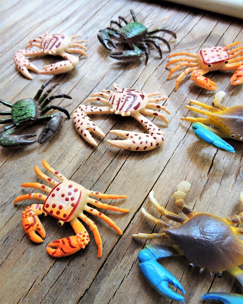 MINIATURE CRAB Plastic Animal Figure Figurines Dollhouse | Etsy