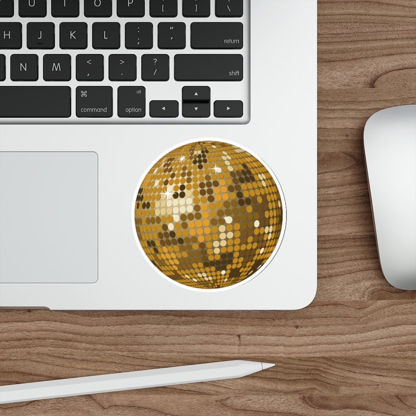 STICKER: Disco Ball Die-cut Sticker Groovy Gold Disco Ball - Etsy