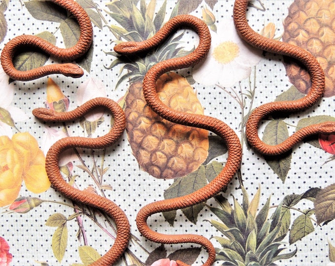 SNAKE MINIATURE Animal Figures TAIPAN Brown Plastic Figurines Dollhouse ...
