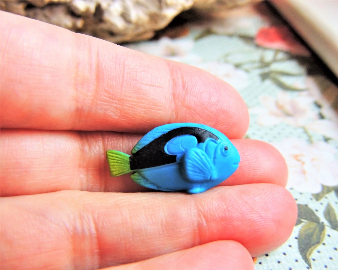 MINIATURE BLUE TANG Fish Animals Figure Figurines Fairy Garden ...