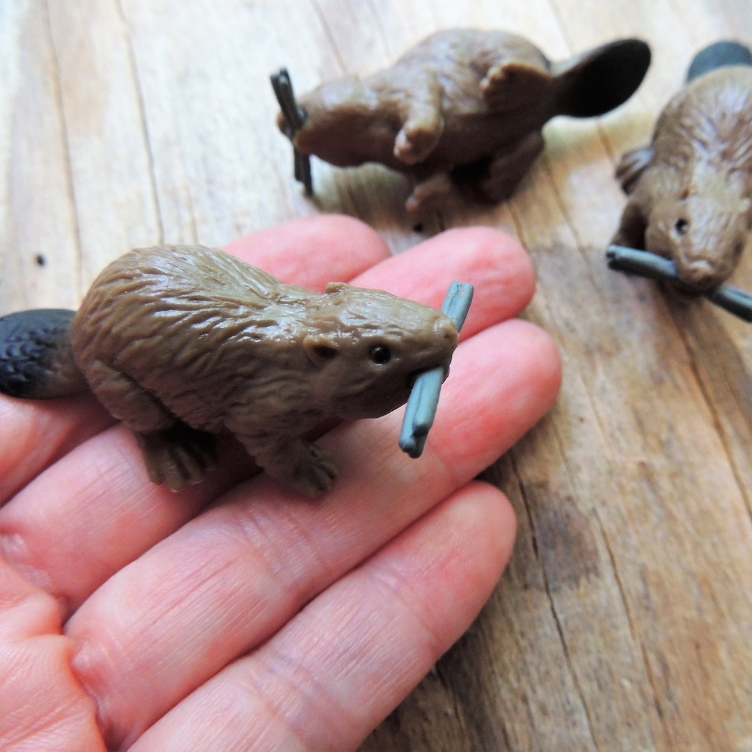 MINIATURE BEAVER Animal Mini Figures Figurines Fairy Gardens Dollhouse ...
