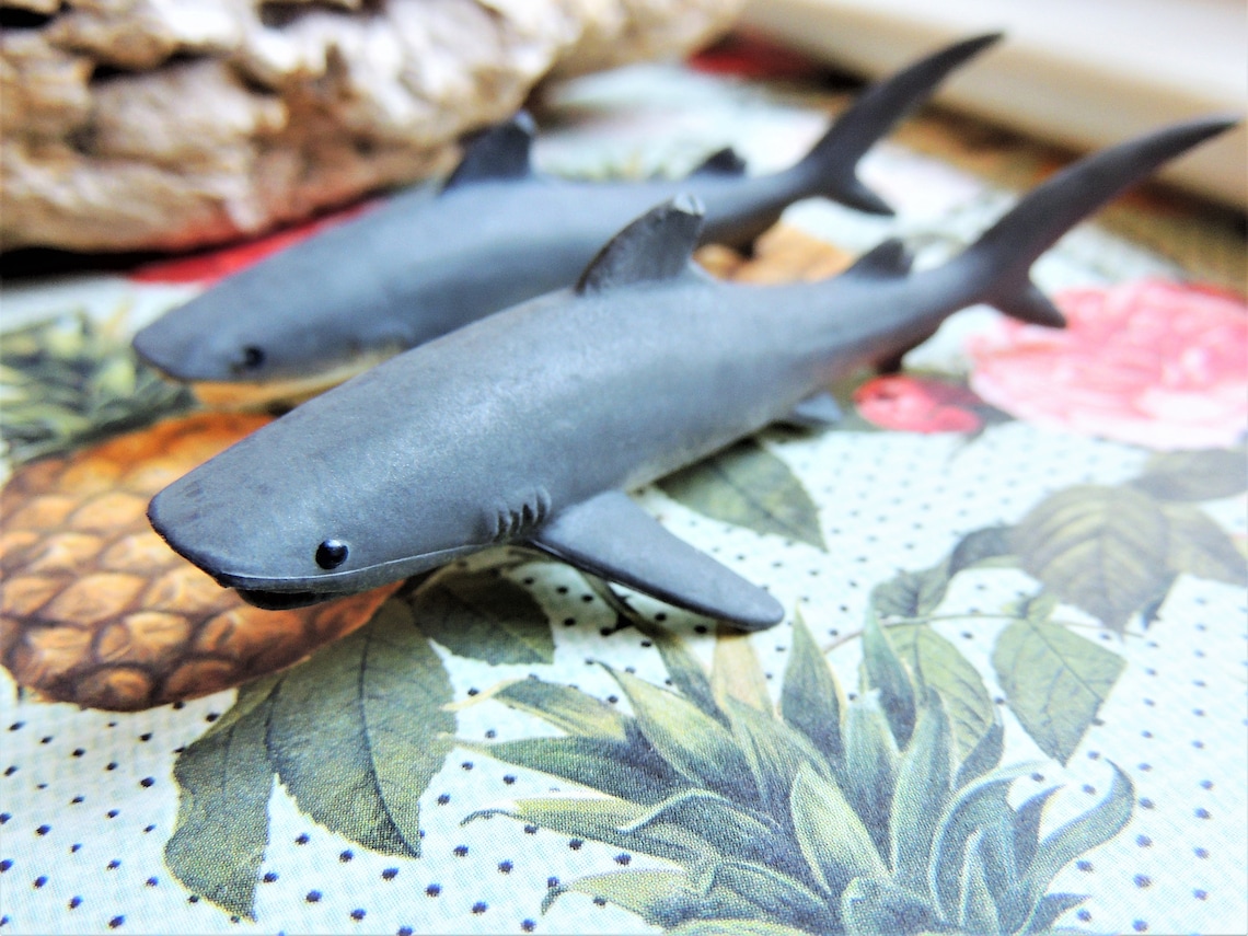 MINIATURE TIGER SHARK Animals Figures Figurines Dollhouse - Etsy