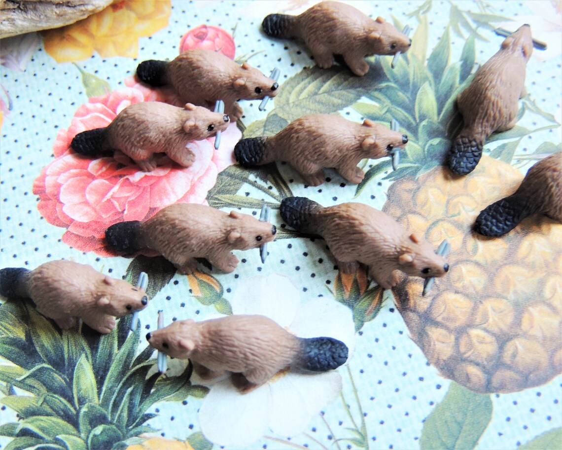 MINIATURE BEAVER Animals Figures Soft Figurines Fairy Garden - Etsy