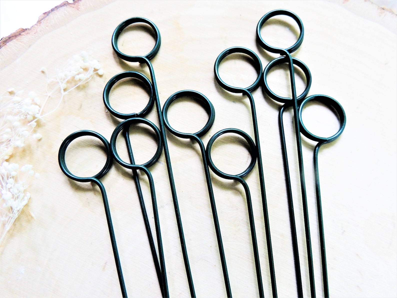 Set of 10 Green Tall Wire Card Holder Table Number Place Card Holders ...