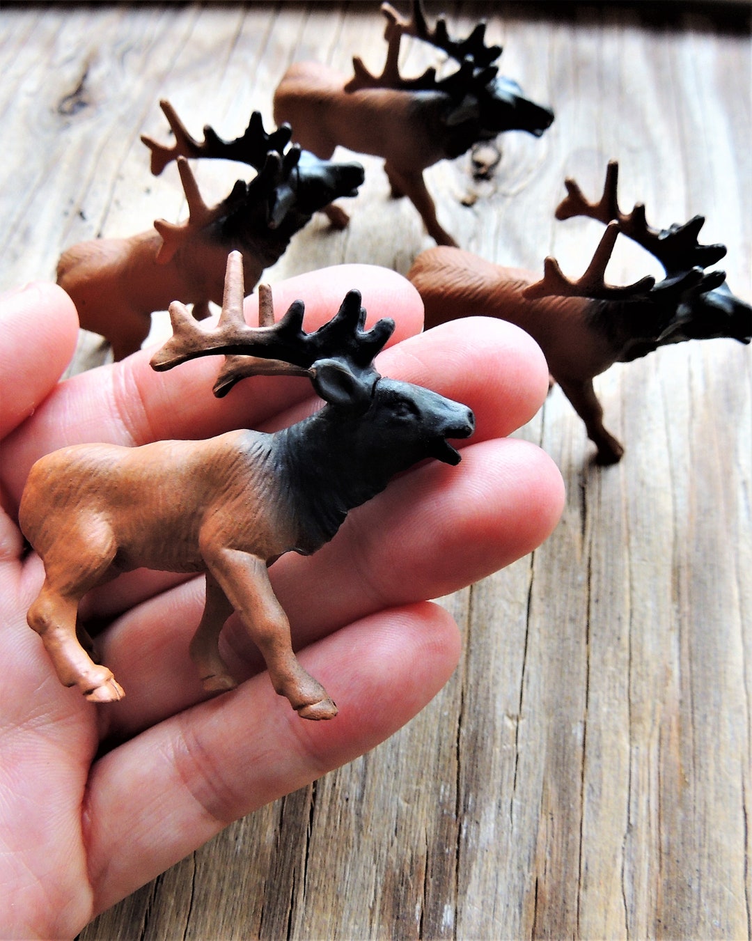 MINIATURES ELK Animal Figure Figurine Fairy Garden Dollhouse Diorama ...