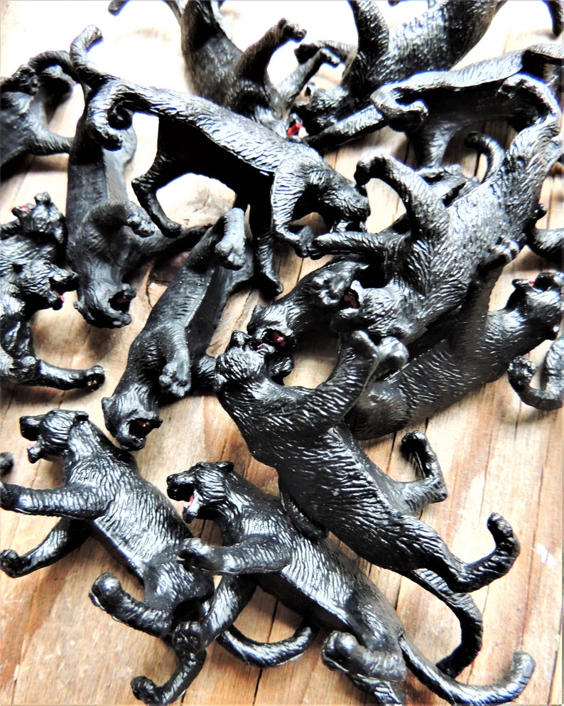 MINIATURE BLACK PANTHER Plastic Animal Figures Figurines for | Etsy