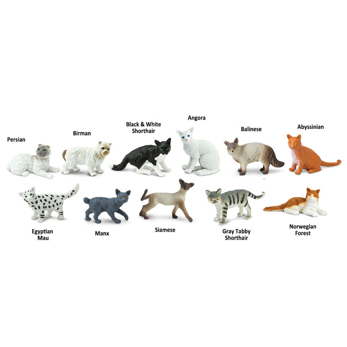 MINIATURE CAT FIGURINES Animal Mini Figure White Angora Cats - Etsy