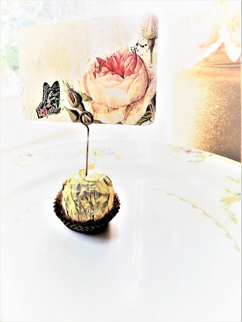 PLACE CARD HOLDER Wire Bronze Holders Photo Clip Holder Diy | Etsy