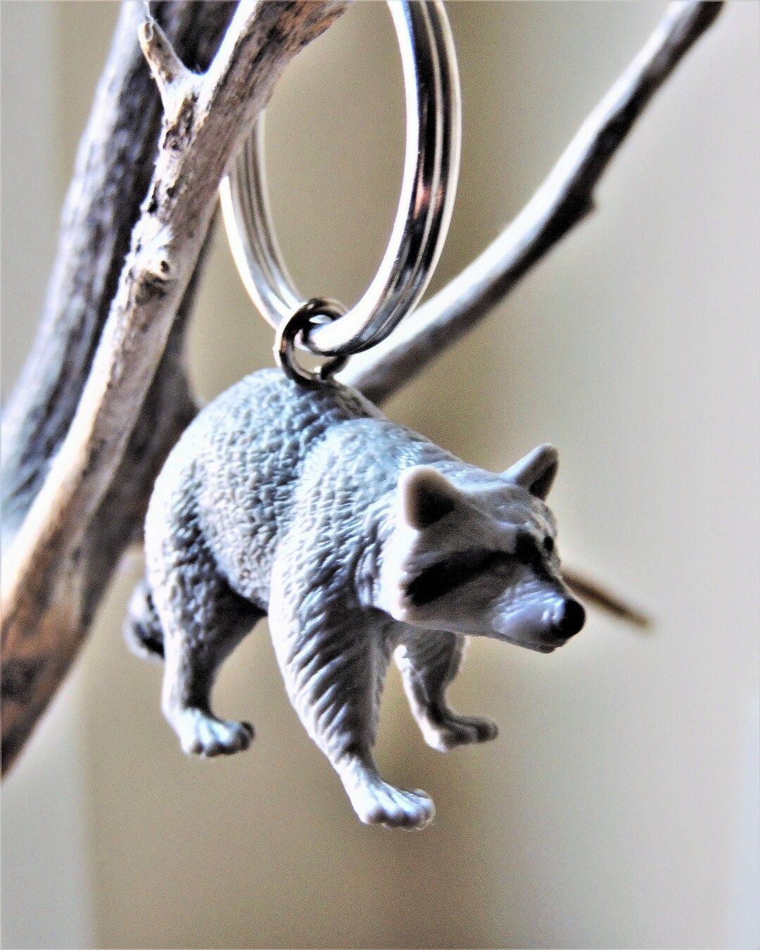KEYCHAIN Key Chain RACCOON Key Ring Key Fob Animal Cute Fun Cool Unique ...