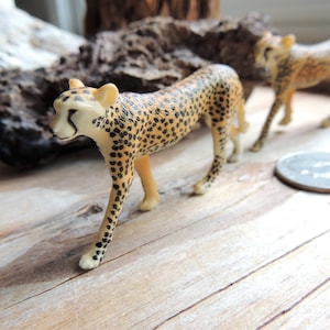 MINIATURE CHEETAH Animal Figurines Figures Fairy Garden Dollhouse ...