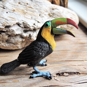 Large MINIATURE TOUCAN Bird Animals Figure Figurine Dollhouse Fairy ...